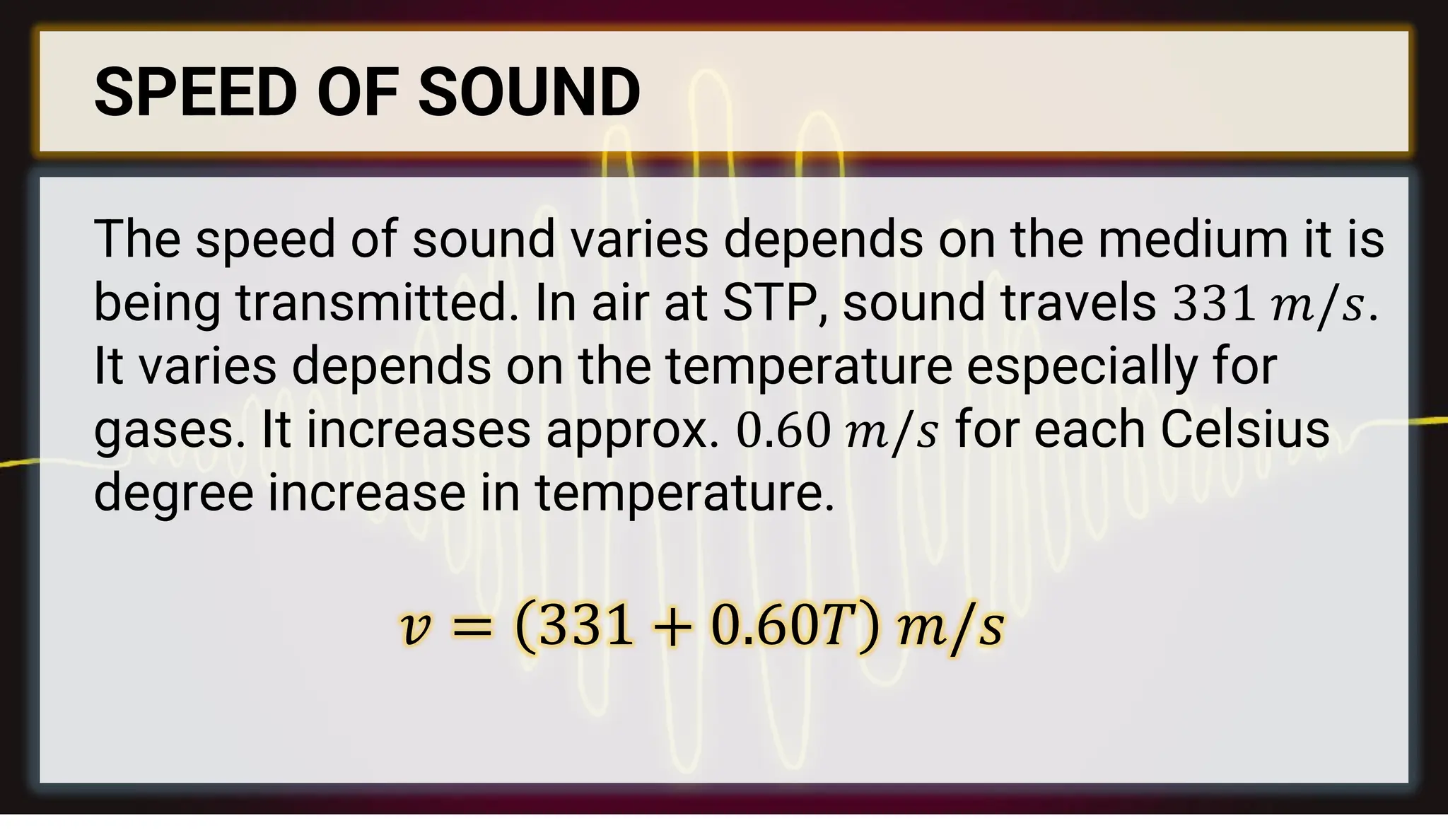 Introduction to Sound Wave: Speed of Sound | PDF