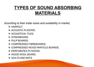 Sound absorption and sound absorbers | PPTX