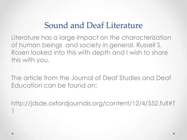 Sound and deaf literature | PPTX