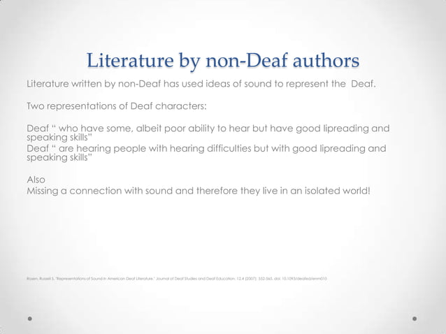 Sound and deaf literature | PPTX