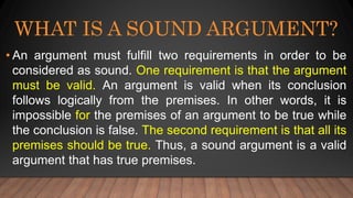 Logic Philosophy Sound and unsound argument | PPTX