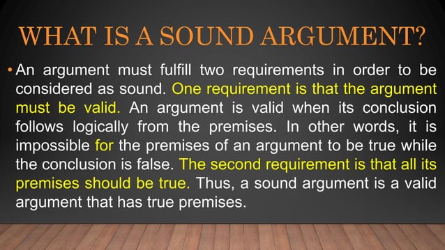 Logic Philosophy Sound and unsound argument | PPTX