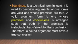 Logic Philosophy Sound and unsound argument | PPTX
