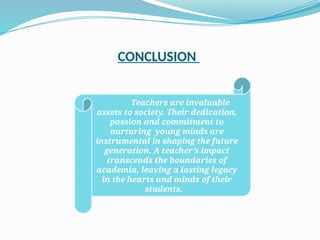 Importance of a teacher in society building. | PPTX