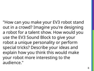 Ev3 Lego Mindstorm Sound Block powerpoint | PPTX