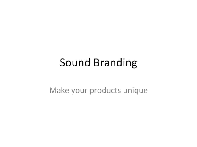 Sound Branding | PPT