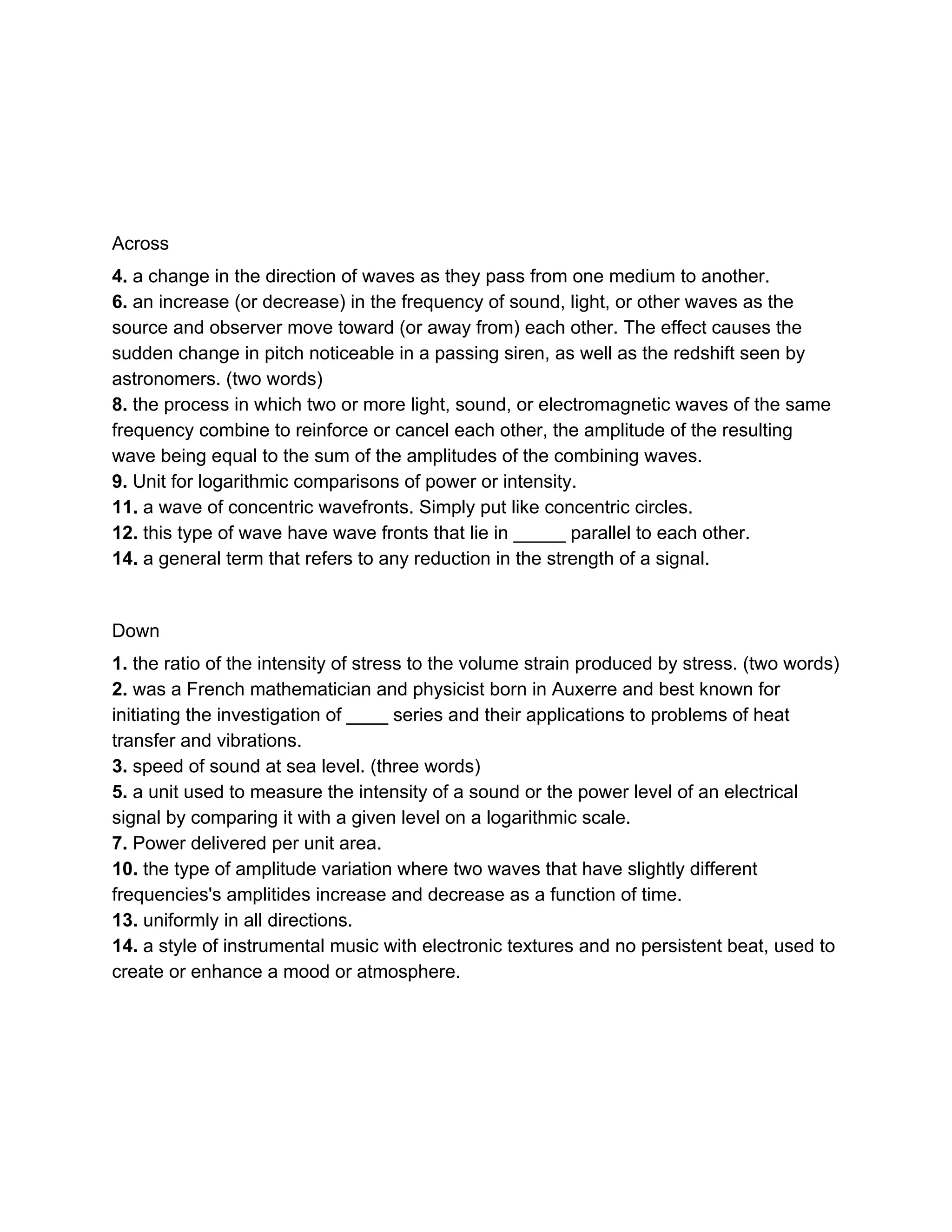 Sound Crossword | PDF