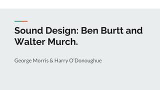 Sound design | PPT | Free Download