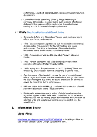 Sound design essay research (1) | DOCX