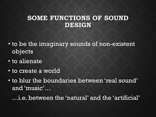 Sound design lecture | PDF