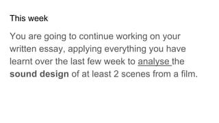 Sound Design theory recap | PPTX