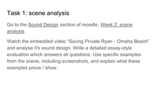 Sound design week 2: case study | PPT