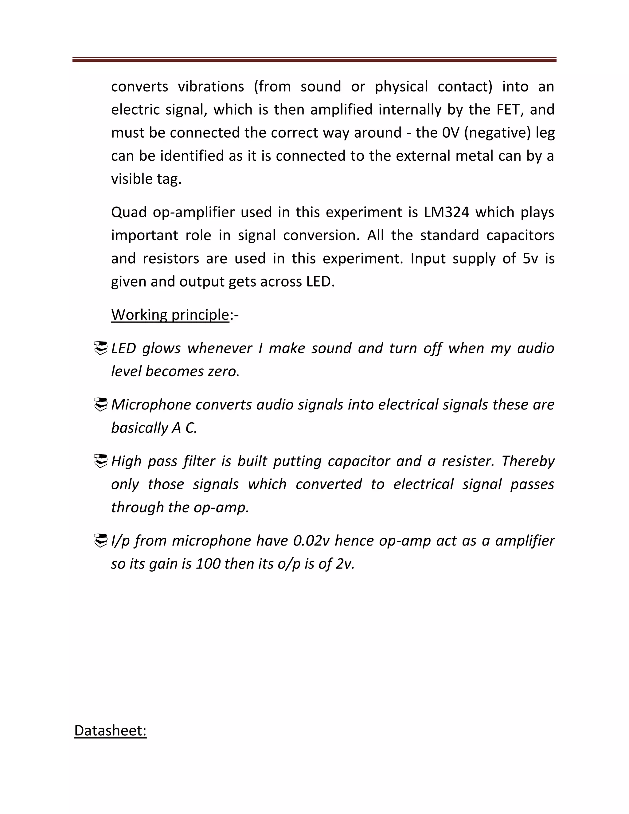 Sound detectorcircuit | DOCX