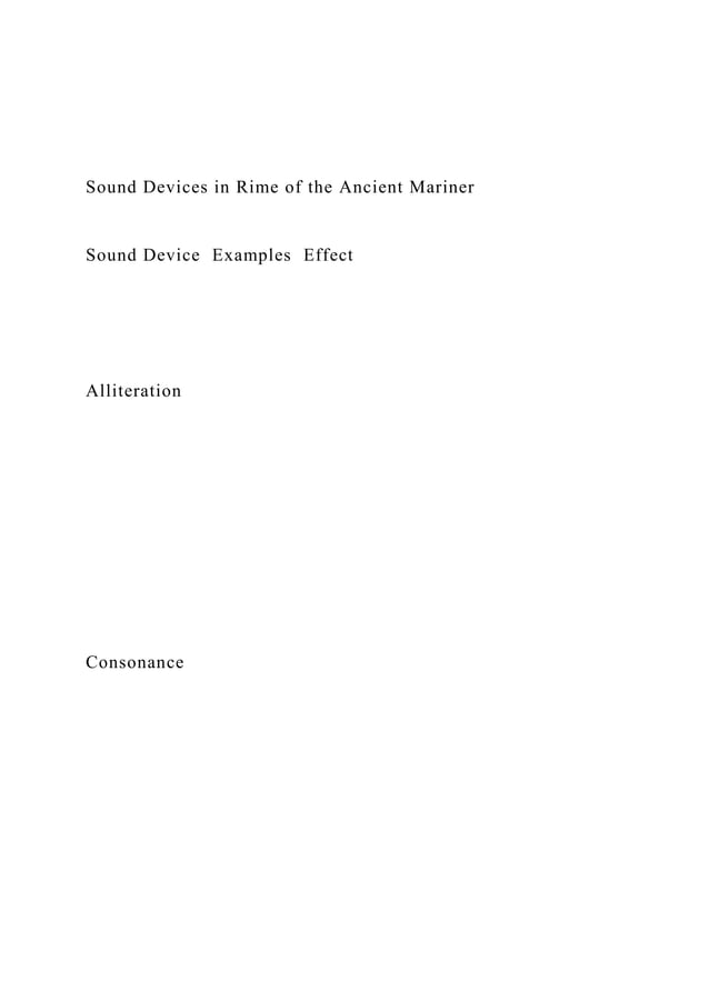 Sound Devices in Rime of the Ancient Mariner Sound Dev.docx
