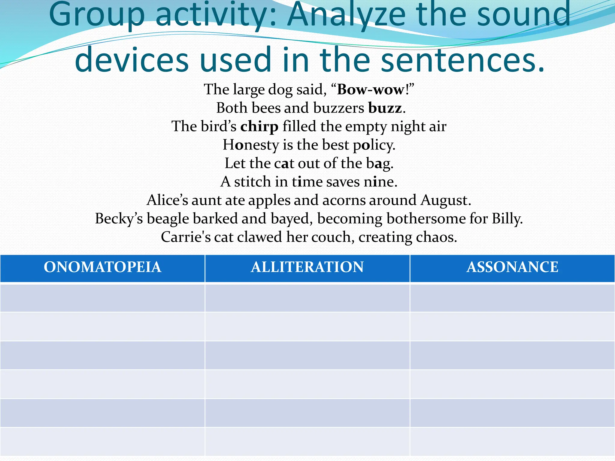 SOUND DEVICES (ONOMATOPEIA, ALLITERATION AND ASSONANCE.pptx
