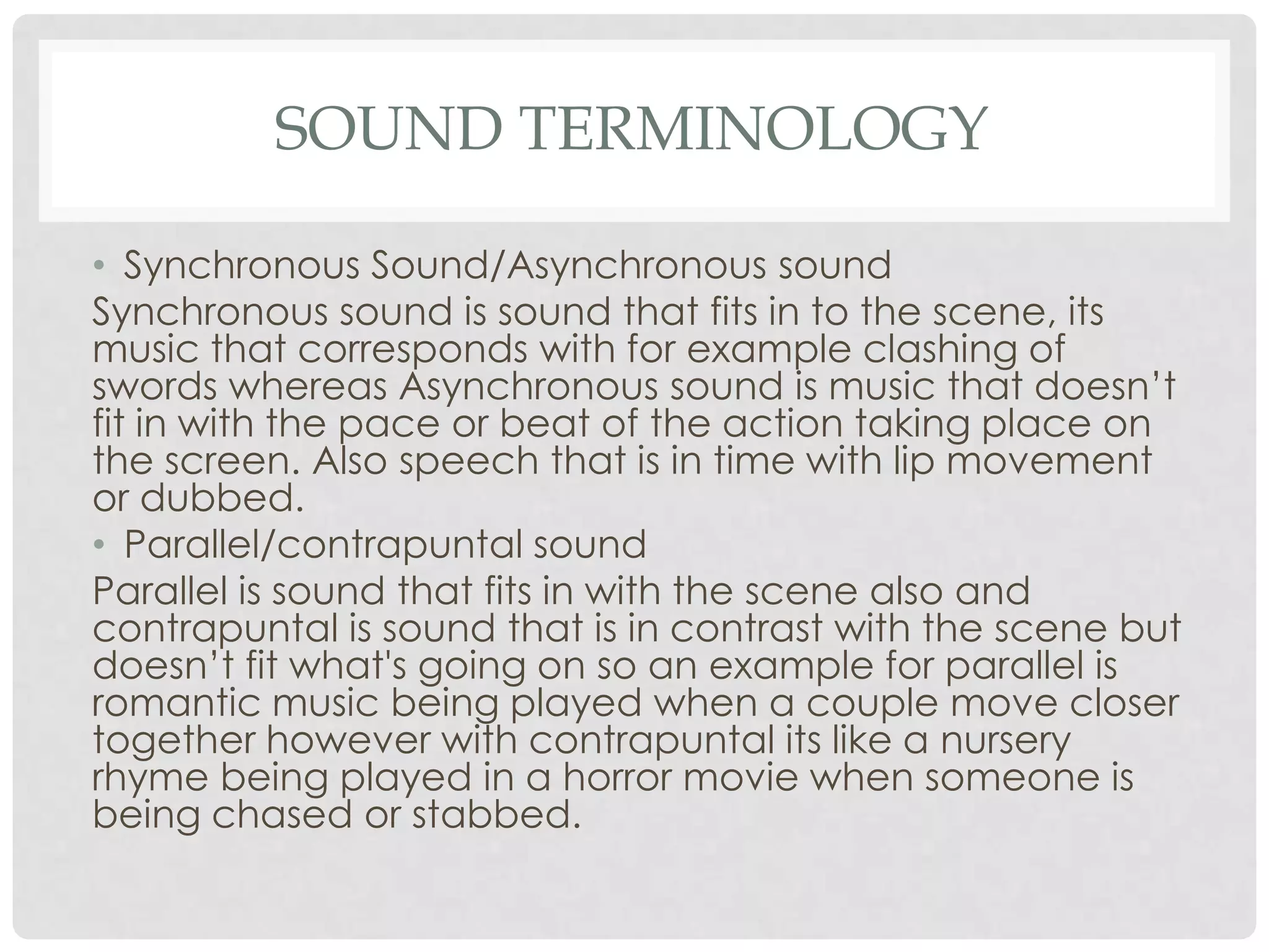 Sound, Diegetic and Verisimilitude | PPTX