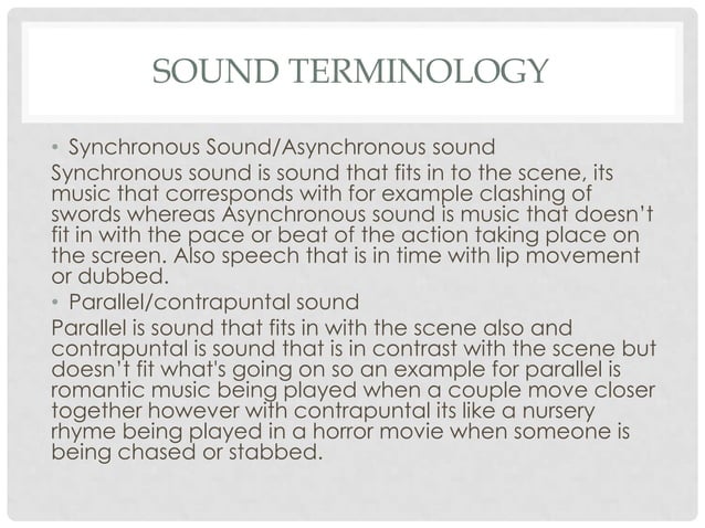 Sound, Diegetic and Verisimilitude | PPT