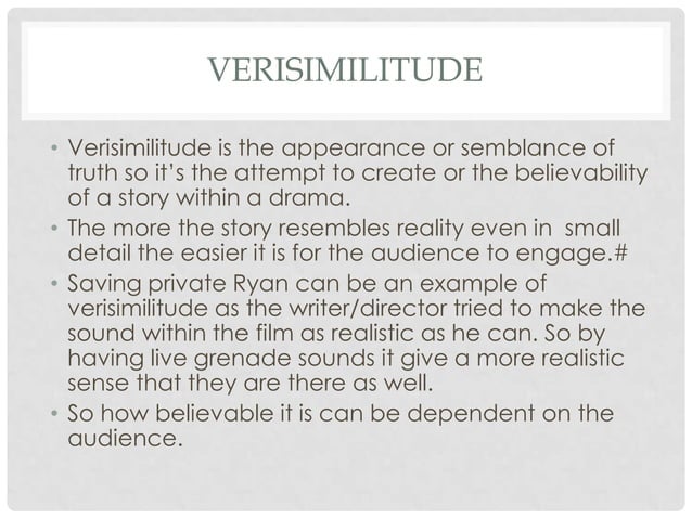 Sound, Diegetic and Verisimilitude | PPT