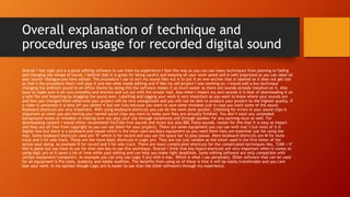 Sound editing and recording work | PPT
