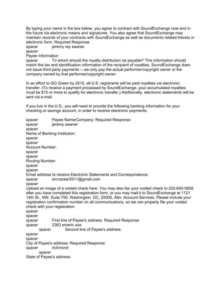 Sound exchange online registration.txt