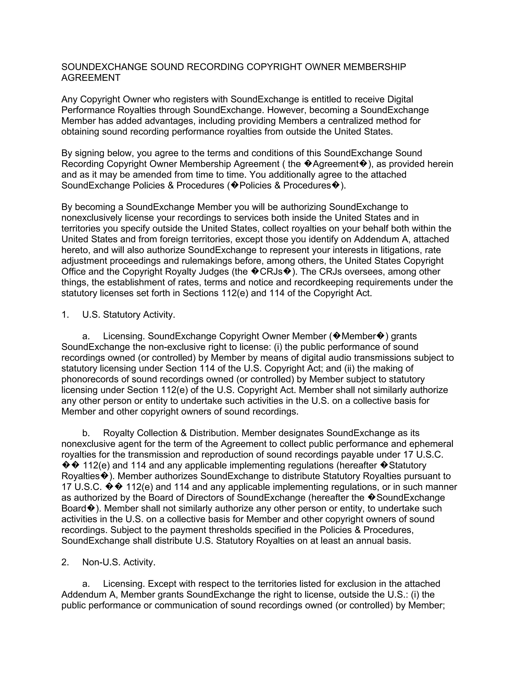 Soundexchange sound recording copyright owner membership agreement.txt.rtf