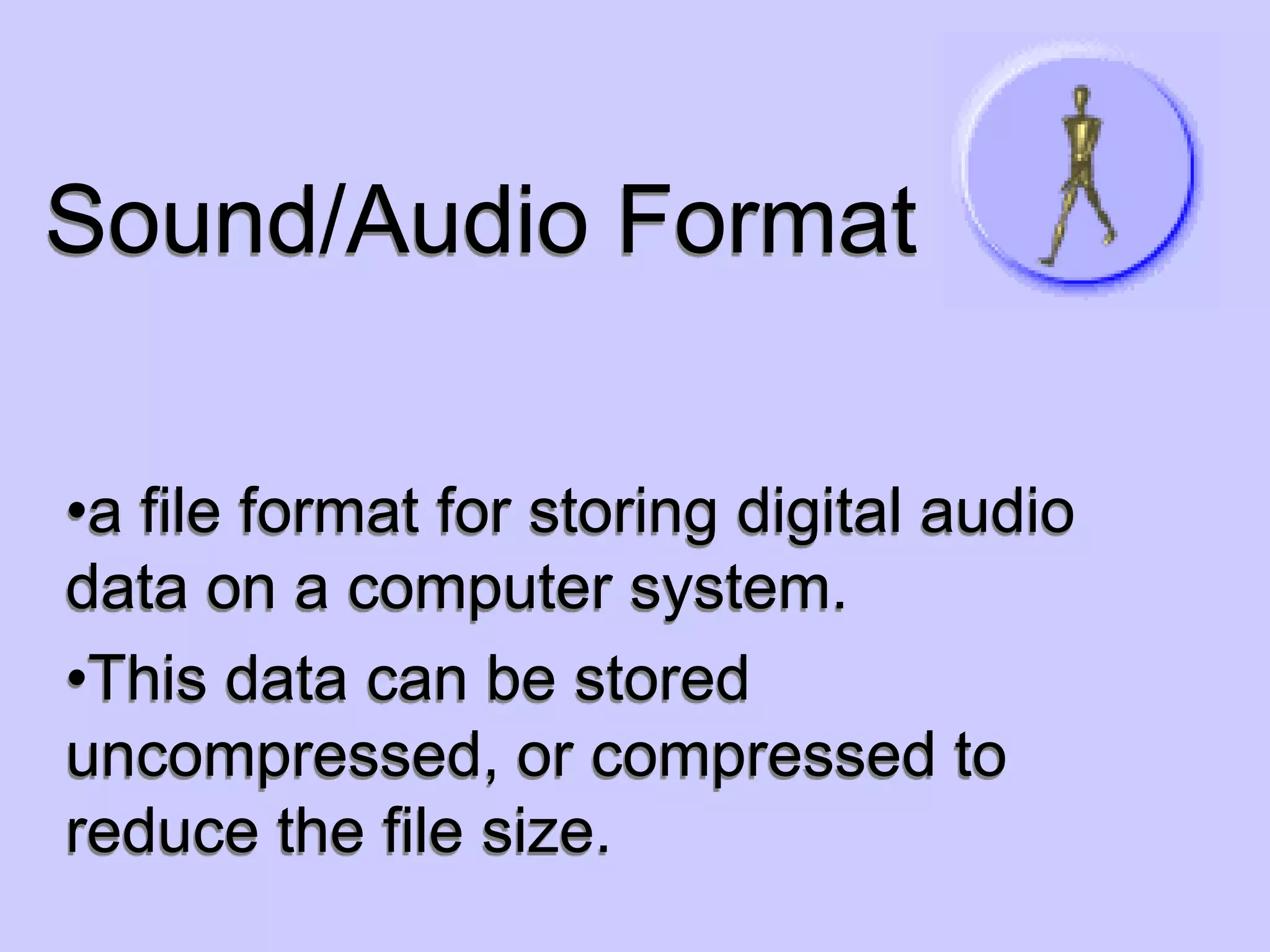 Sound Formats | PPTX | Digital Audio | Computer Software and Applications