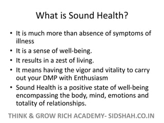 Principle of Success- Sound Health | PPTX