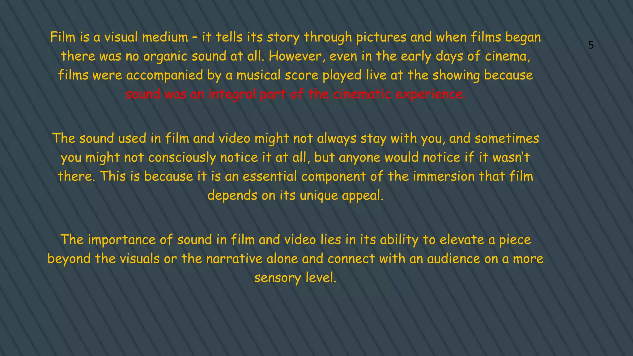 Importance Of Sound In Film | PPT