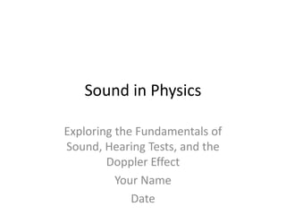 Sound in Physics Presentation Full for Junior High | PPT