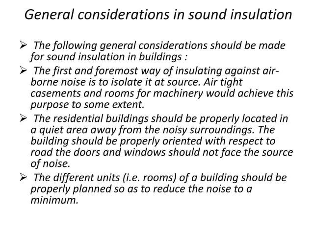 Sound insulation | PPTX