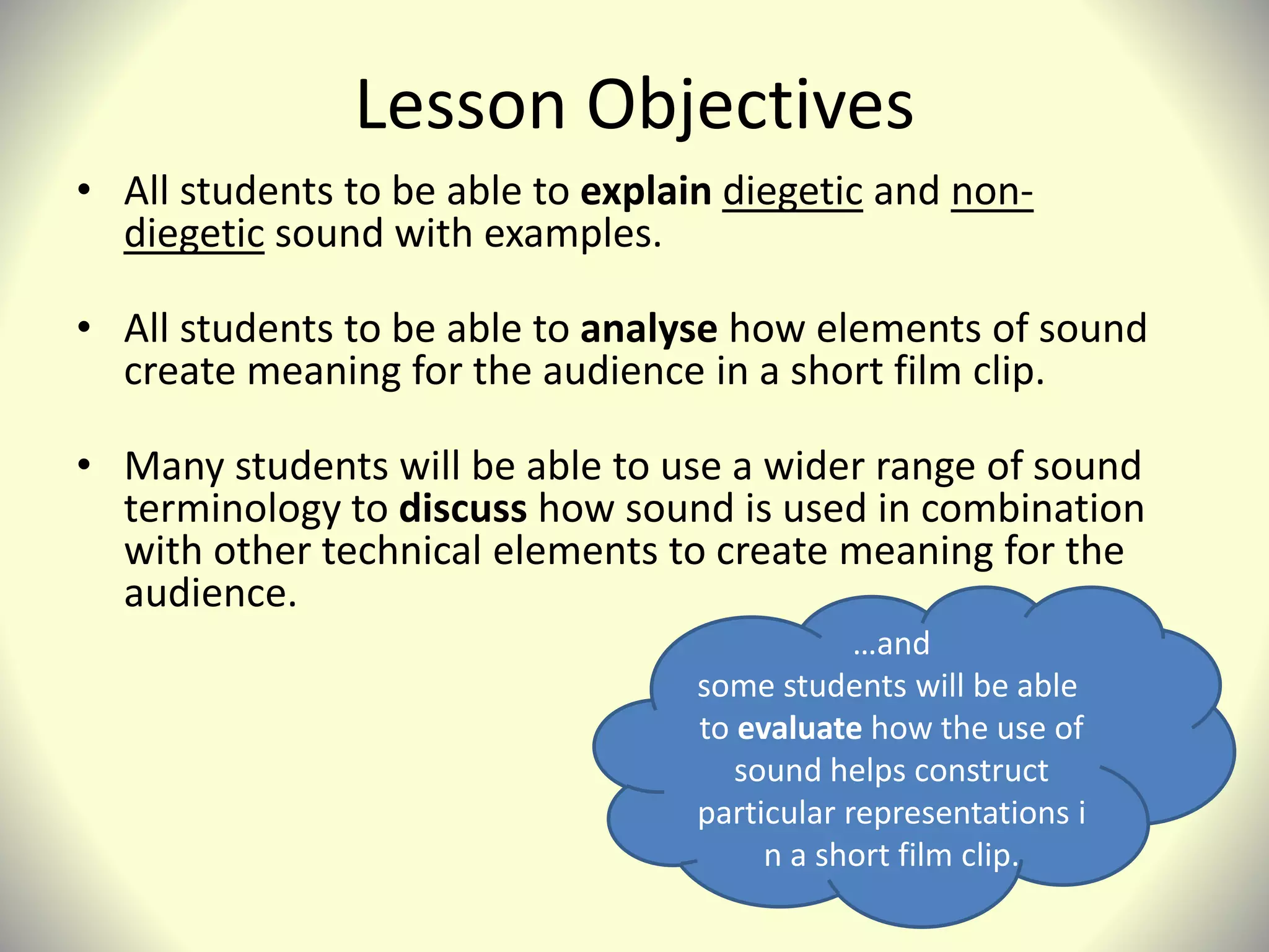 Film Sound Analysis intro | PPTX