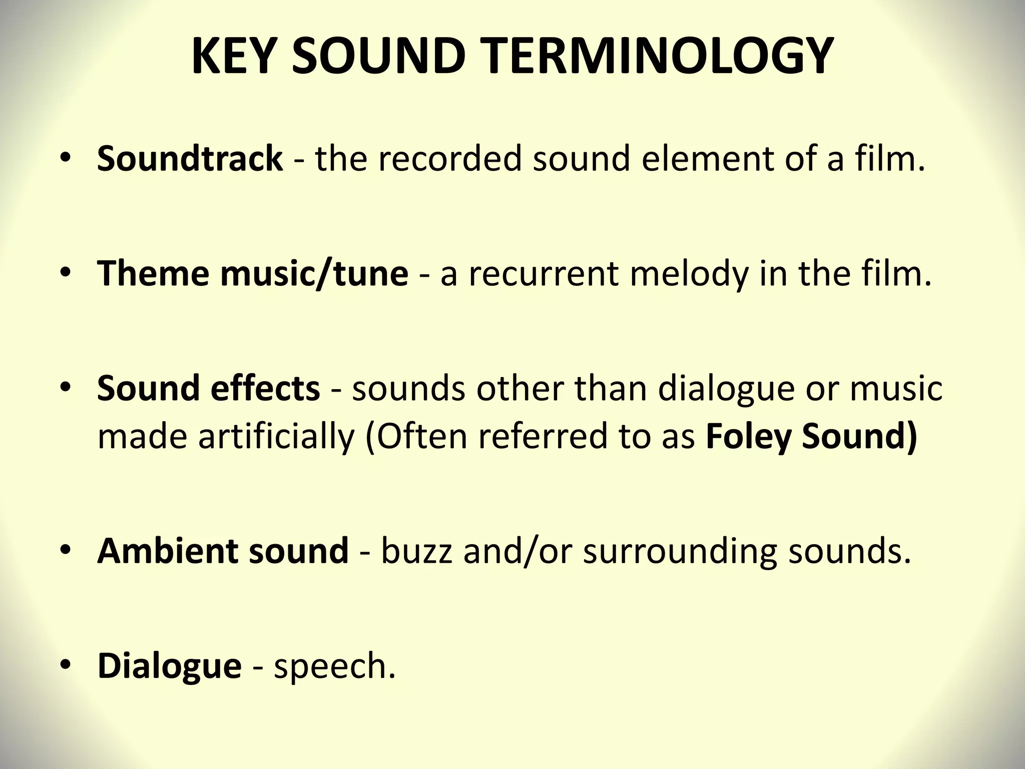 Film Sound Analysis intro | PPTX