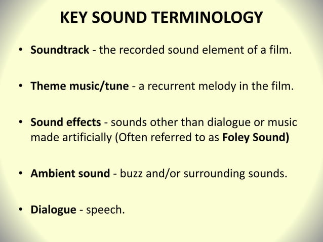 Film Sound Analysis intro | PPTX