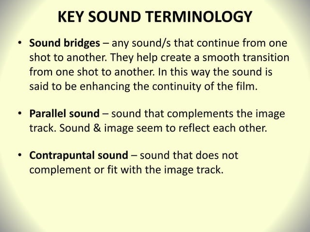 Film Sound Analysis intro | PPTX