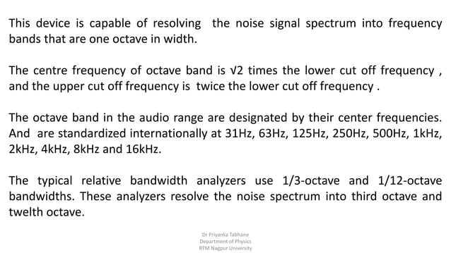 sound level meter octave band ananlyser.pptx | Digital Audio | Computer ...