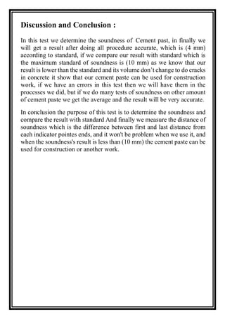 Soundness of Hydraulic Cement Paste | Jameel Academy | PDF