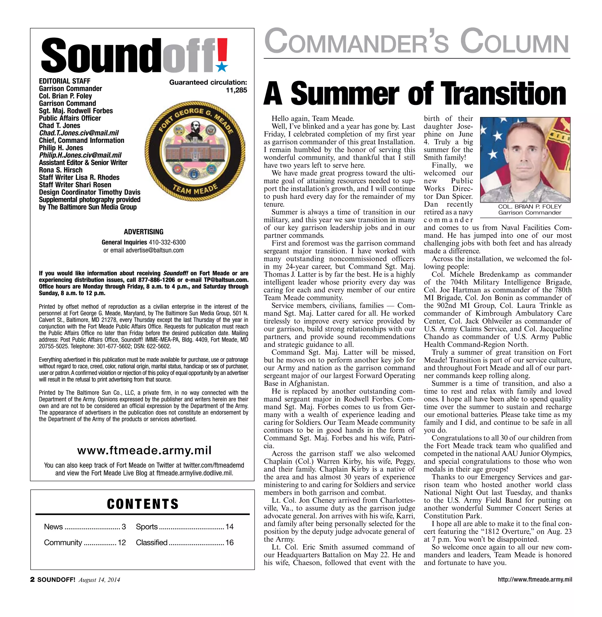 Soundoff August 14, 2014 | PDF