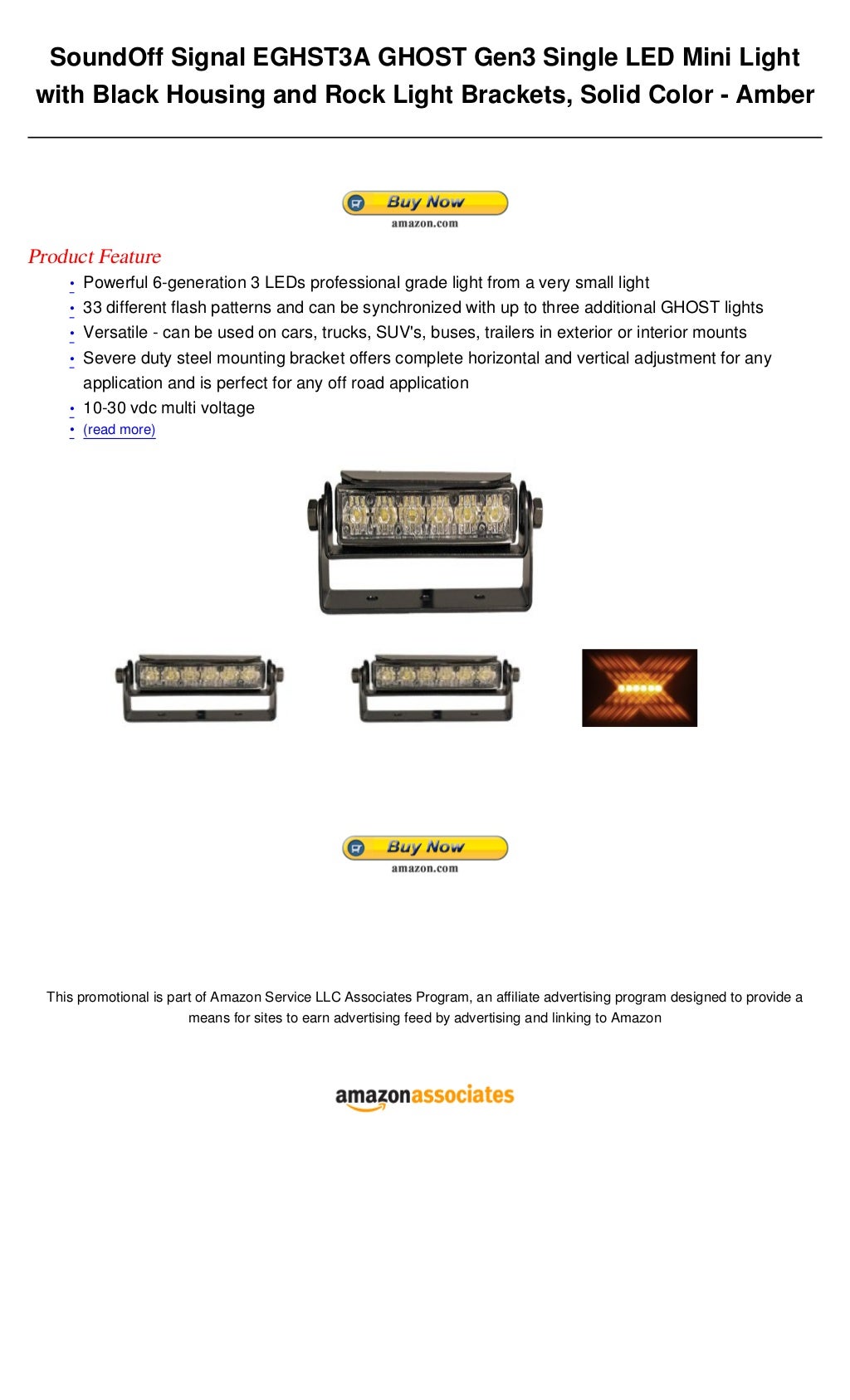 Sound off signal eghst3a ghost gen3 single led mini light with black ...