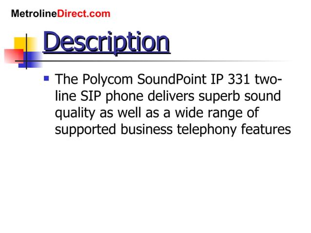 Polycom SoundPoint IP 331 | PPT