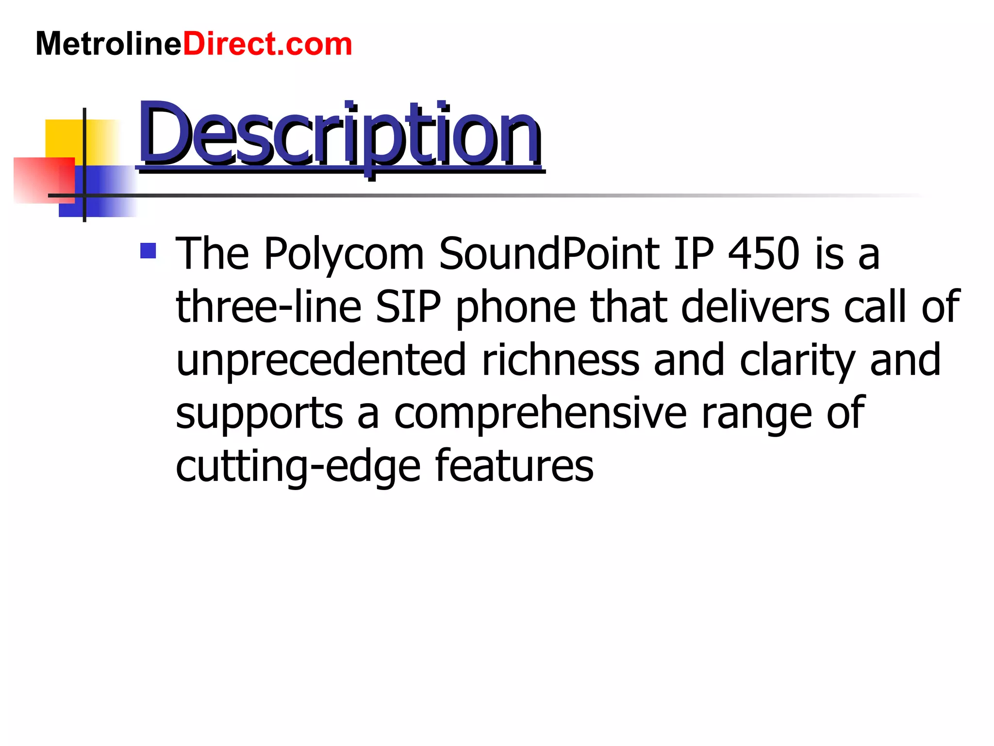 Polycom SoundPoint IP 450 | PPT