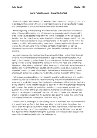 Sound Project Analysis | DOCX