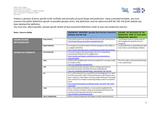Sound recording glossary | PPT