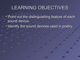 Sounds in Poetry | PPT