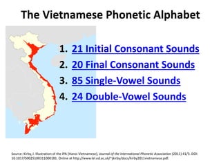 Sounds of the vietnamese language (a) | PPTX