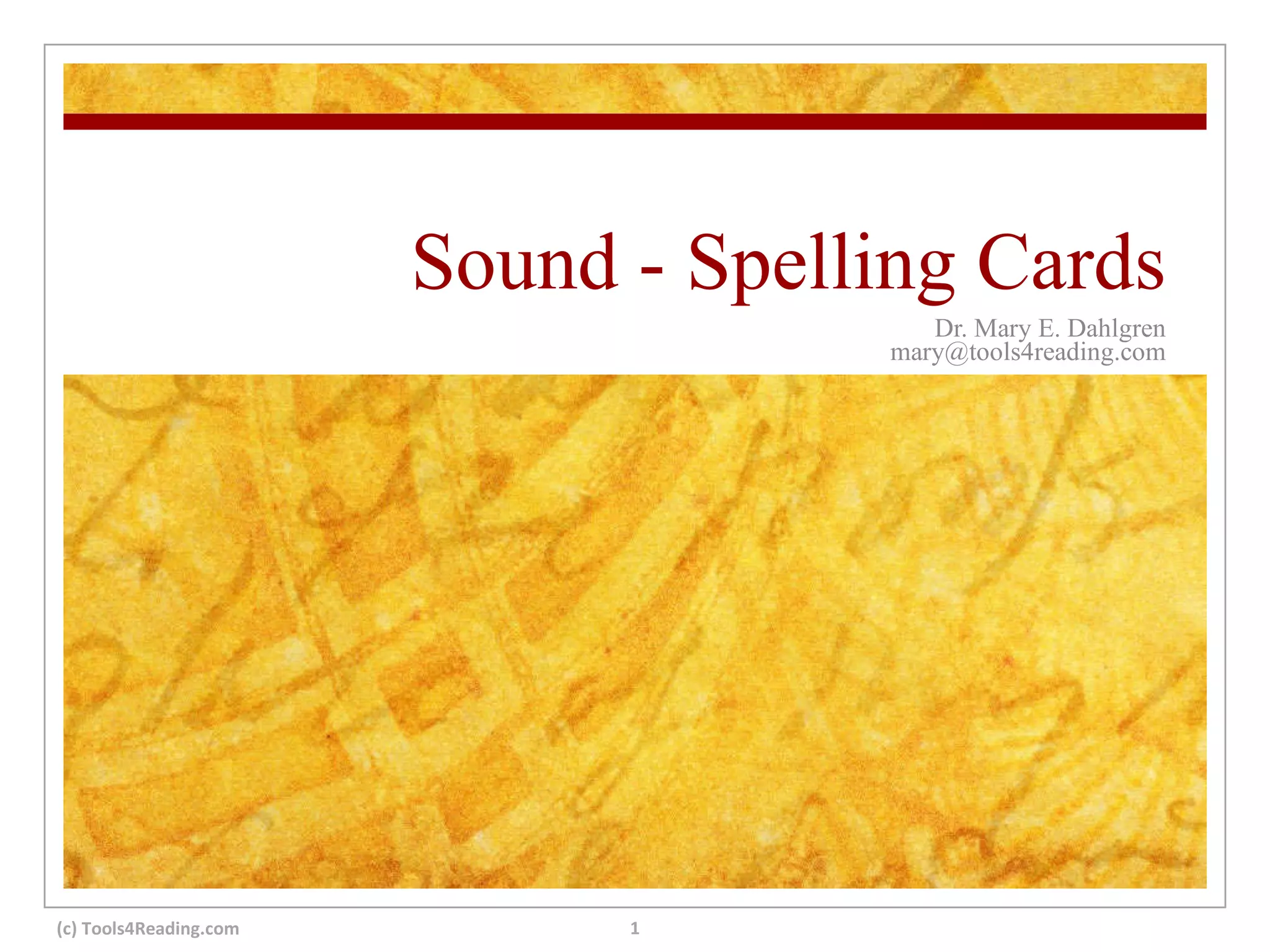Sound Spelling Cards | PPT