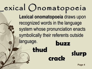 Sound style and onomatopoeia | PPT