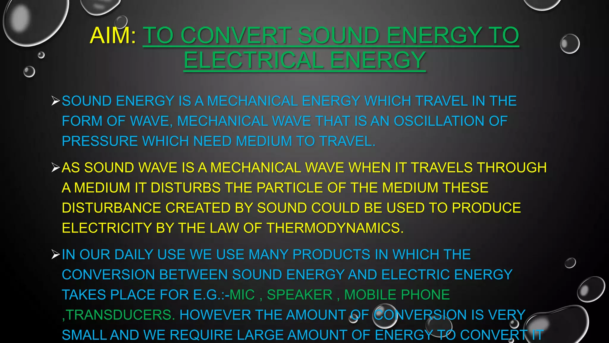 Sound Energy to Electric Energy | PPTX