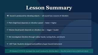 Grade 4 Science Lesson on Sound and Vibration: Exploring Pitch and ...