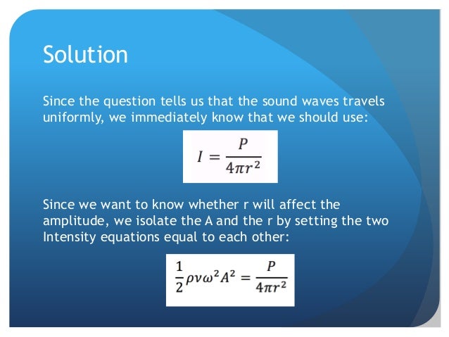 Sound waves- Power and Intensity
