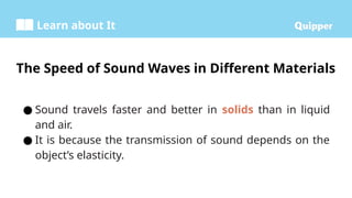 SOUND WAVES and its properties quipper lesson 9.3 | PPTX